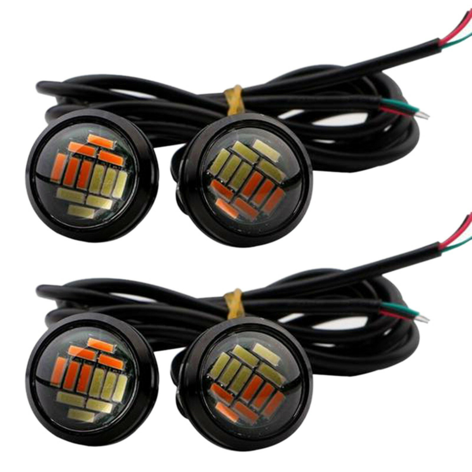 Фары дневного света MyPads DRL 23 мм комплект из 4 с двухцветным переключателем