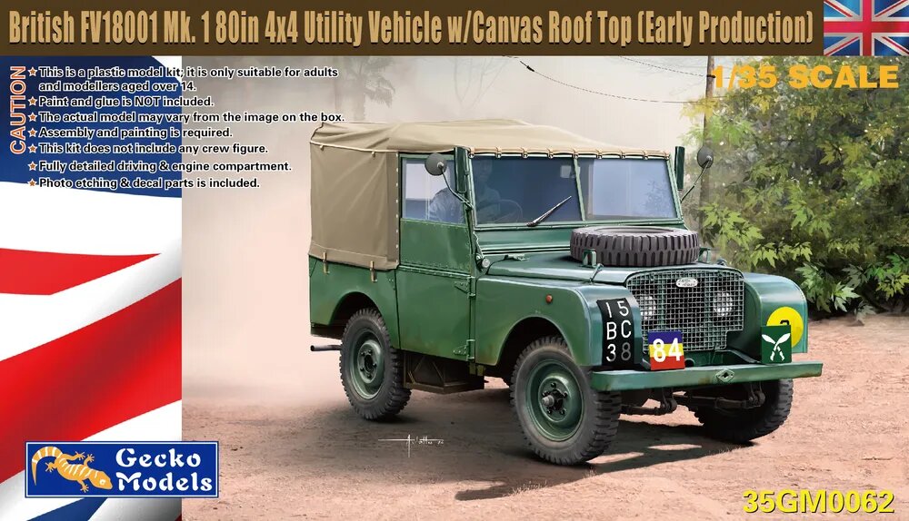Gecko Models 35GM0062 1/35 FV18001 Mk.I 80in 4x4 Многофункциональный автомобиль с крышей.