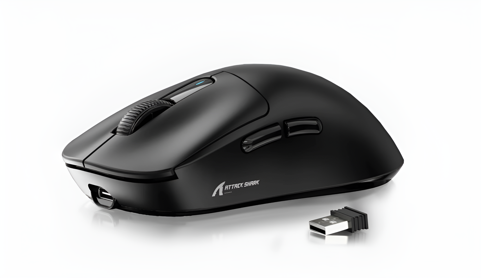 Игровая мышь Attack Shark R1, беспроводная, с колесом прокрутки, 18000Dpi, чёрная