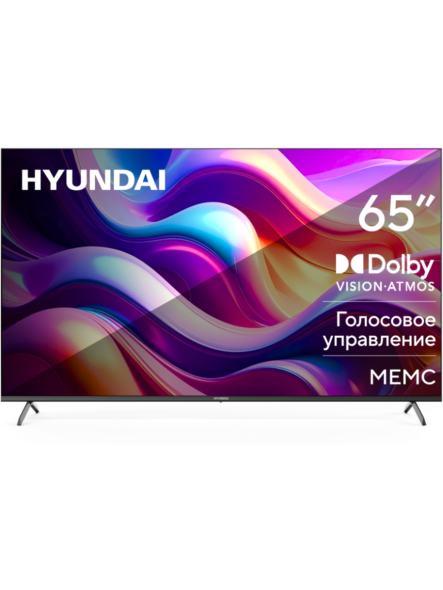Телевизор LED Hyundai 65" H-LED65BU7009 Android TV Frameless Metal черный/черный Smart