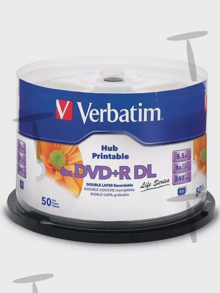 Verbatim DVD+R DL 8.5GB 50 шт - Диск для записи DVD