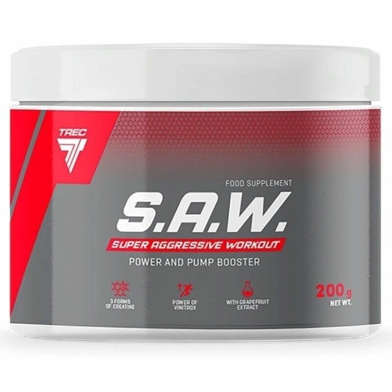 Trec Nutrition SAW (200 гр.) Предтренировочный комплекс, спортивное питание (Чёрная смородина- Лимон)