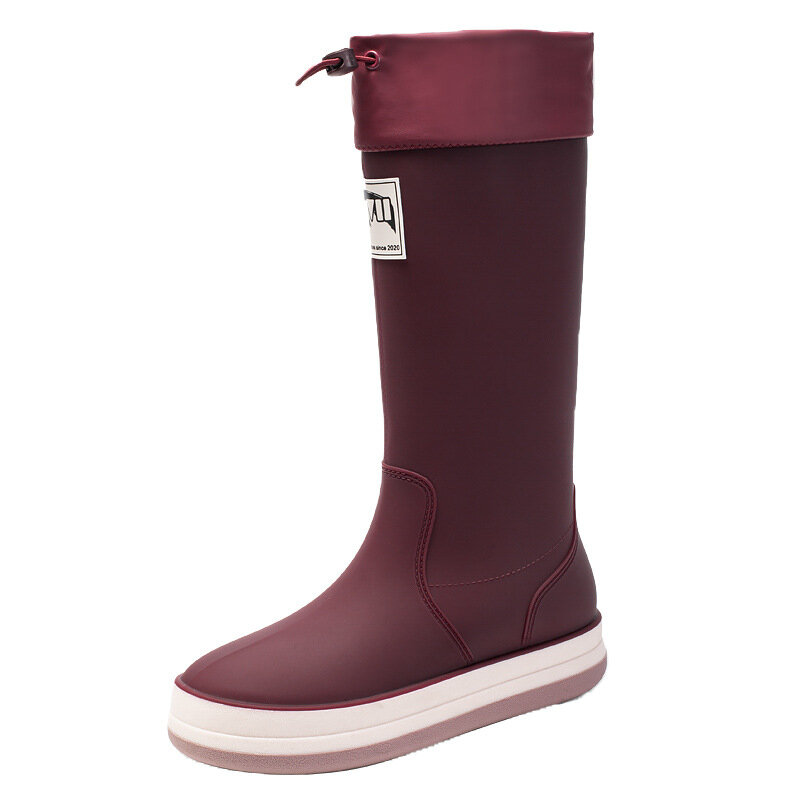 Стильные высокие резиновые сапоги для мужчин, нескользящие, водонепроницаемые, высокие сапоги, сапоги для пар, резиновые сапоги для женщин, эластичная обувь на резинке. Размер обуви. EU:37