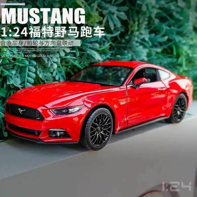 1:24 2015 Ford Mustang GT Sports Car Model Car, Металлическая модель автомобиля, мальчик игрушечный подарок, хобби коллекция