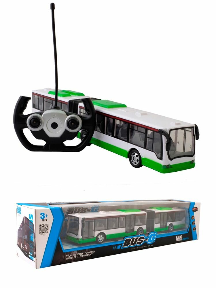 Радиоуправляемый пассажирский Автобус с гармошкой (зеленый) Huang Bo - 666-676A