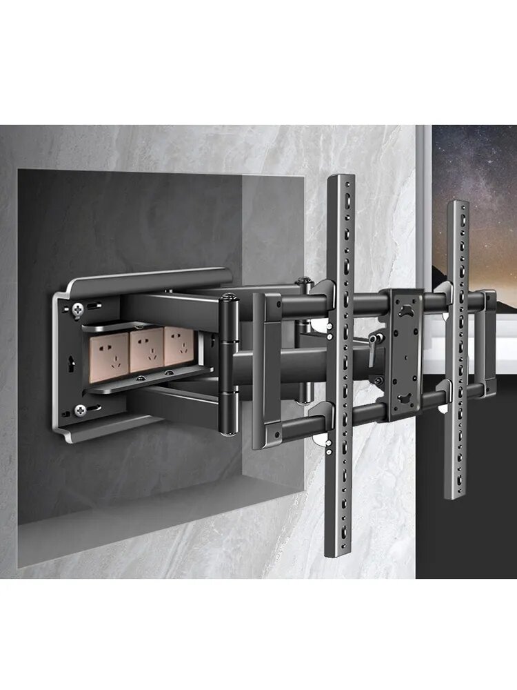 Полноповоротный кронштейн для телевизора на стену, для телевизоров 70-120 дюймов, металлический, бежевый