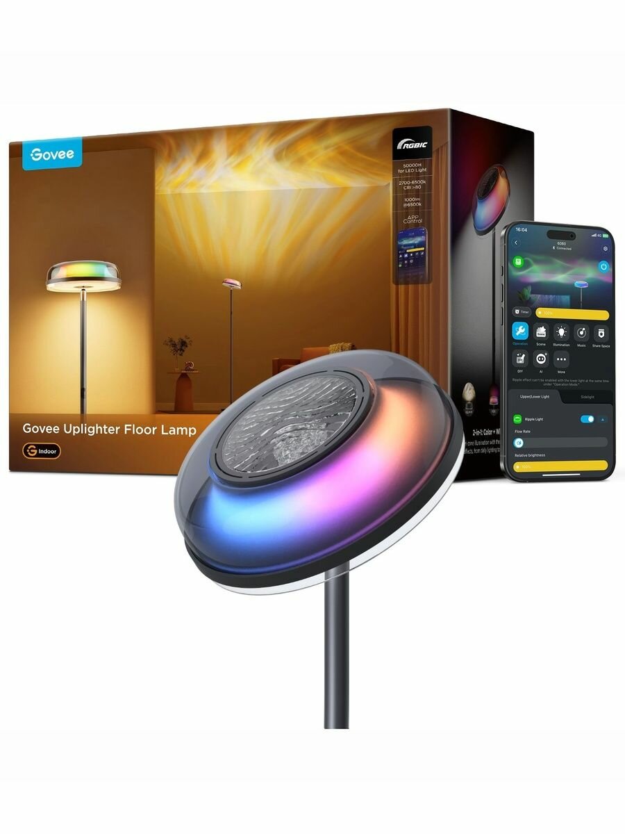 Умный торшер Govee RGBWW+RGBIC+WW Uplighter Floor Lamp