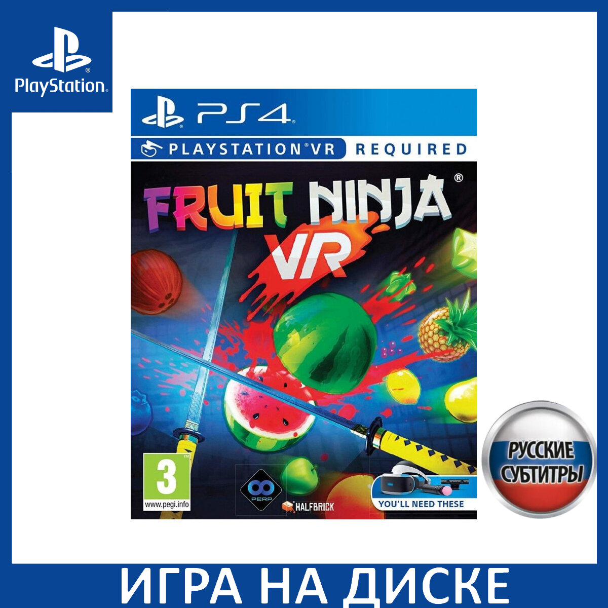 Игра Fruit Ninja VR (только для PS VR) PS4 Русская Версия Диск на PlayStation 4