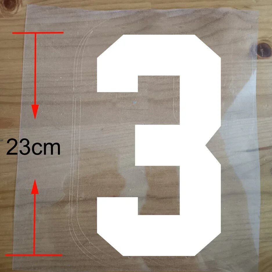 Белая нашивка с номером 3, 23 см