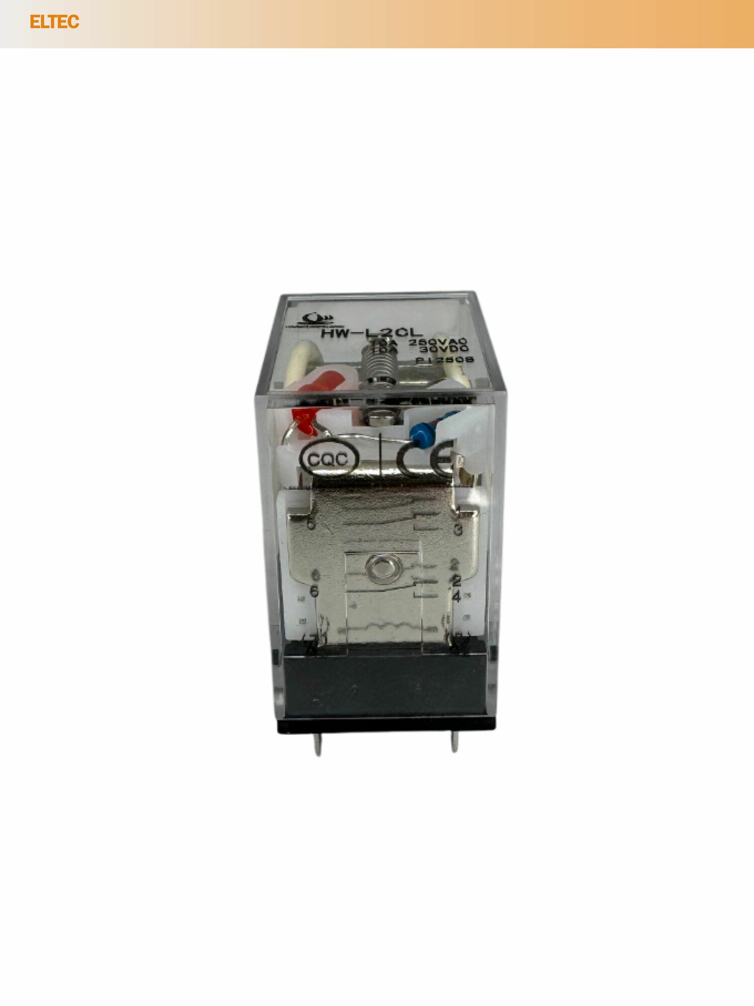 Реле промежуточное ELTEC HW-L2CL, AC/DC, номинальный ток 10 A — фото 1