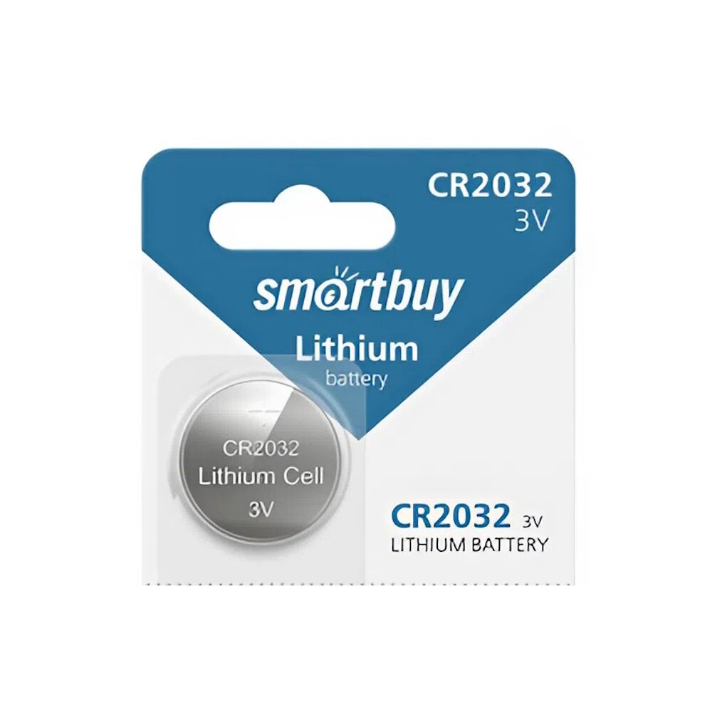 Батарейка дисковая CR2032 литиевая 3V Smartbuy LITHIUM - 1шт