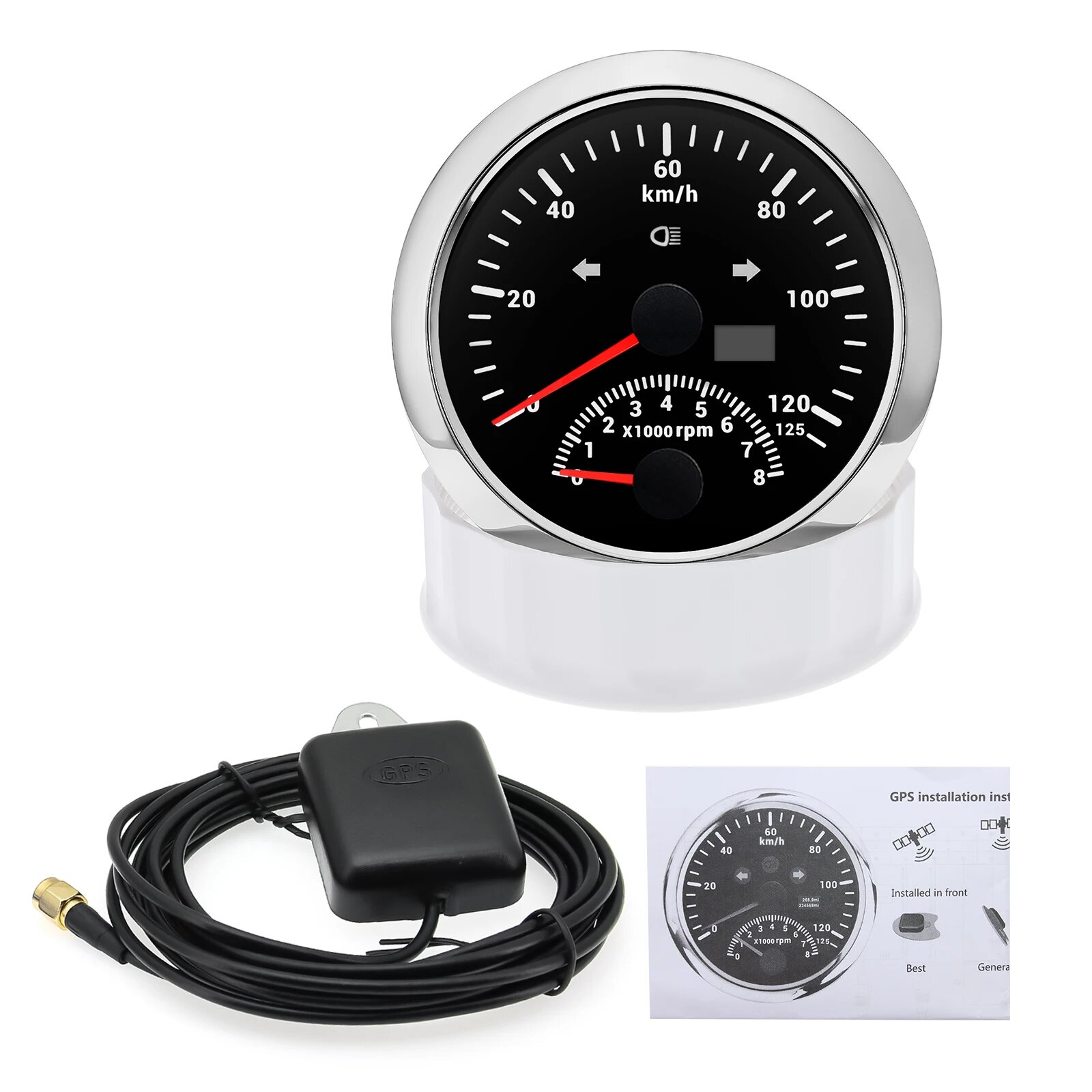 Изготовленный на заказ 85 мм GPS-спидометр 125 км/ч 160 км/ч 200 км/ч 125MPH Customized BS 125kmh