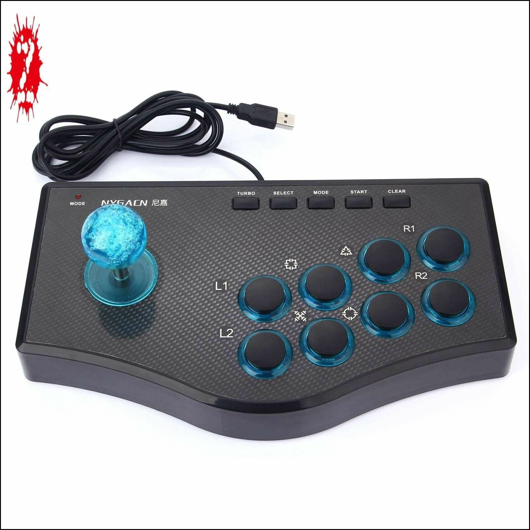 DYXG) Проводной игровой контроллер, рокер, USB-аркадный джойстик, USBF-палка, совместимая с геймпадом для ПК, консолью