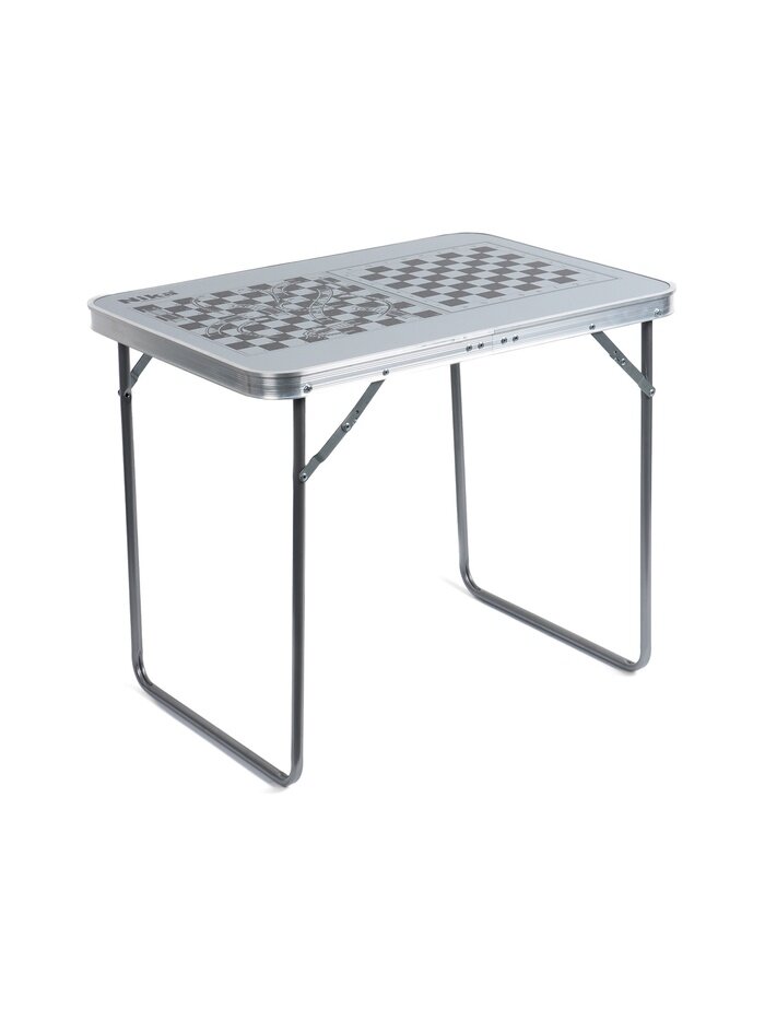 Стол туристический складной, 70×50×60 см, пластик, цвет металлик с принтом шахматная доска