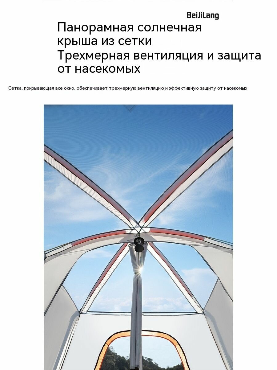 Палатка 4-местная зеленая 430*305*200 см для кемпинга армейский — фото 1