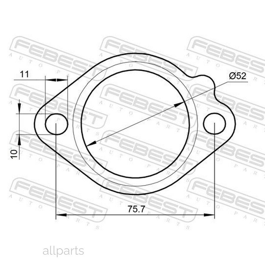 FEBEST 19492-004 Прокладка приемной трубы BMW E46/E39/E60 M52/54 00- (пятислойная металлобумажная)