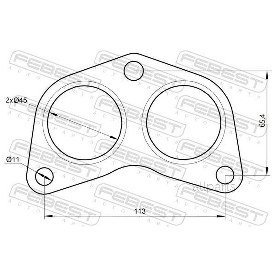 FEBEST 08492-002 Прокладка выхлопной трубы (5-слойная металл/бум.) TOYOTA 86 ZN6 2016.08- [JP]