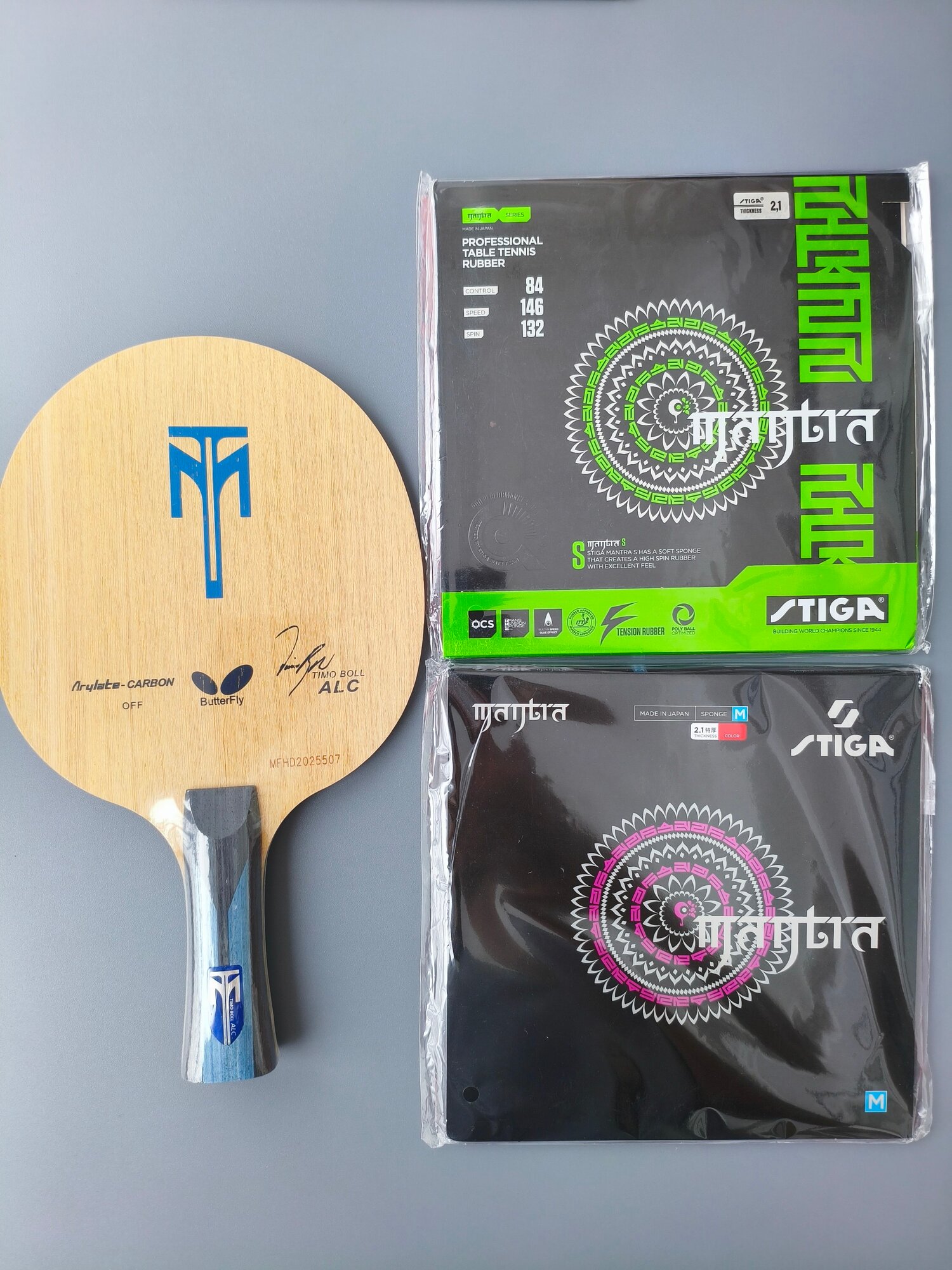 Атакующая сборка! Butterfly Timo Boll ALC + Stiga mantra M + S