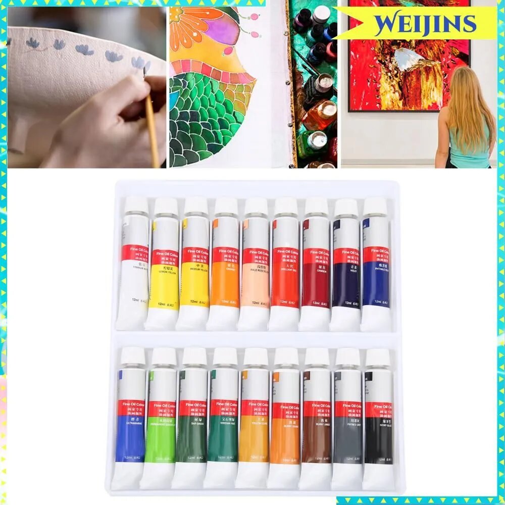 Weijins Гуашь Масляная Краска 18 цветов Набор для Художника в Тубах 12мл