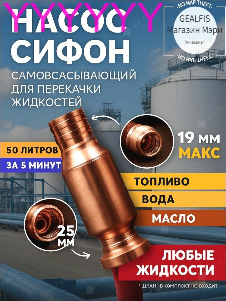 Самовсасывающий насос 19 мм для перекачки топлива и воды быстрый сифон для авто лодки и аквариума