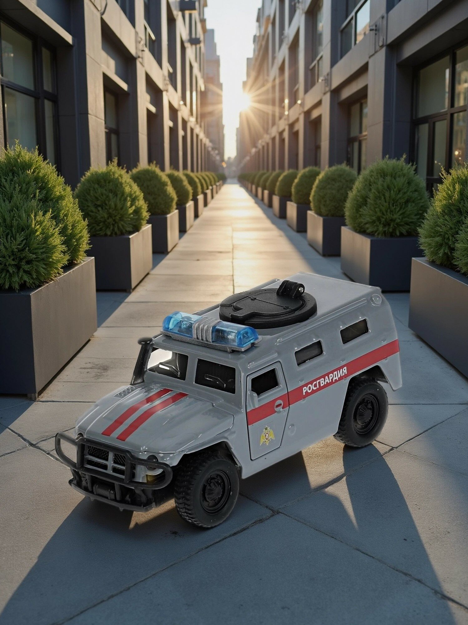 Машинка металлическая инерционная Технопарк, ГАЗ тигр росгвардия, 13 см