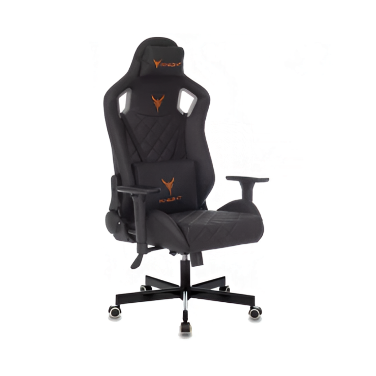 Кресло игровое Knight OUTRIDER черное, выдерживает 150 кг, экокожа, металл-пластик