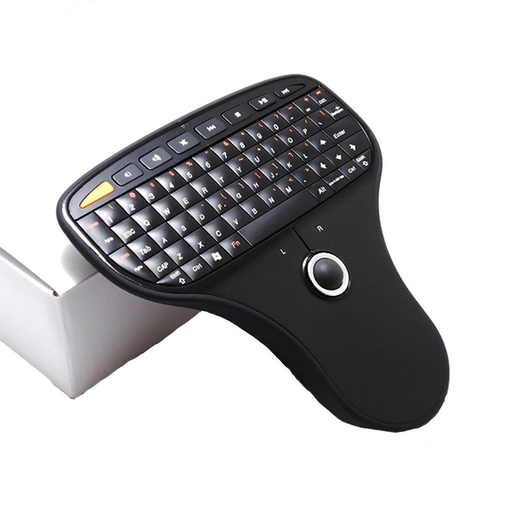 Мини-Беспроводная Дистанционная Клавиатура Air Mouse Со Сверхлегкой Функцией Мультимедийного Управления Трекболом для Телевизора-Компьютера