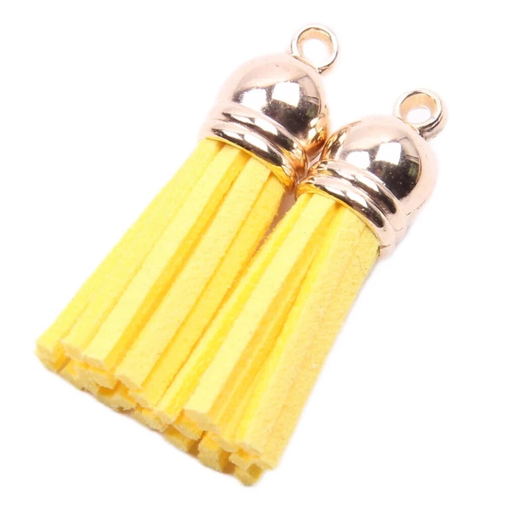 Искусственная кожаная кисточка бахрома 38 мм LMCK REGE Желтый, light yellow