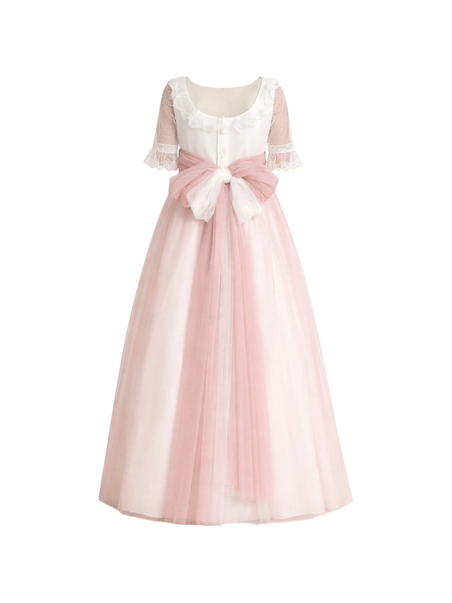 Платье amaya Ruffled lace dress, размер 8 лет, кораллово-розовый — фото 1