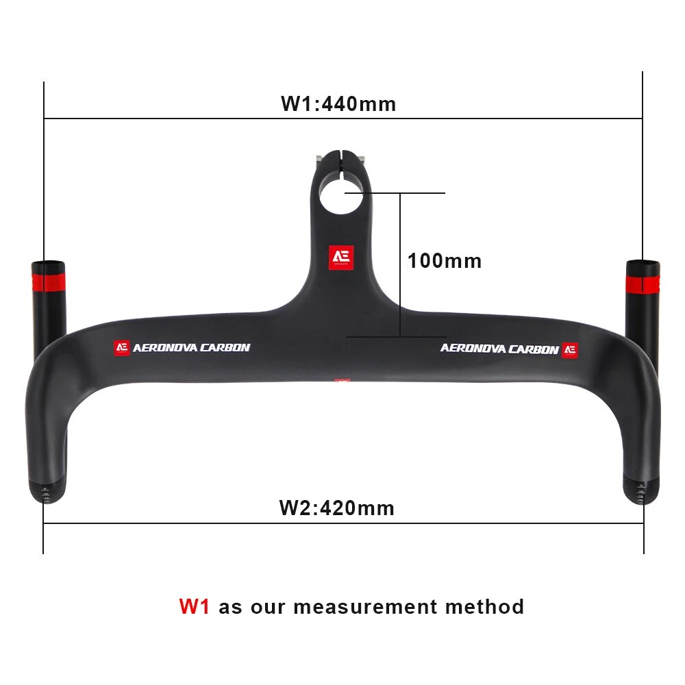 Руль из углеродного волокна AERONOVA Racing 400/420/440 мм UD Matte 440-100