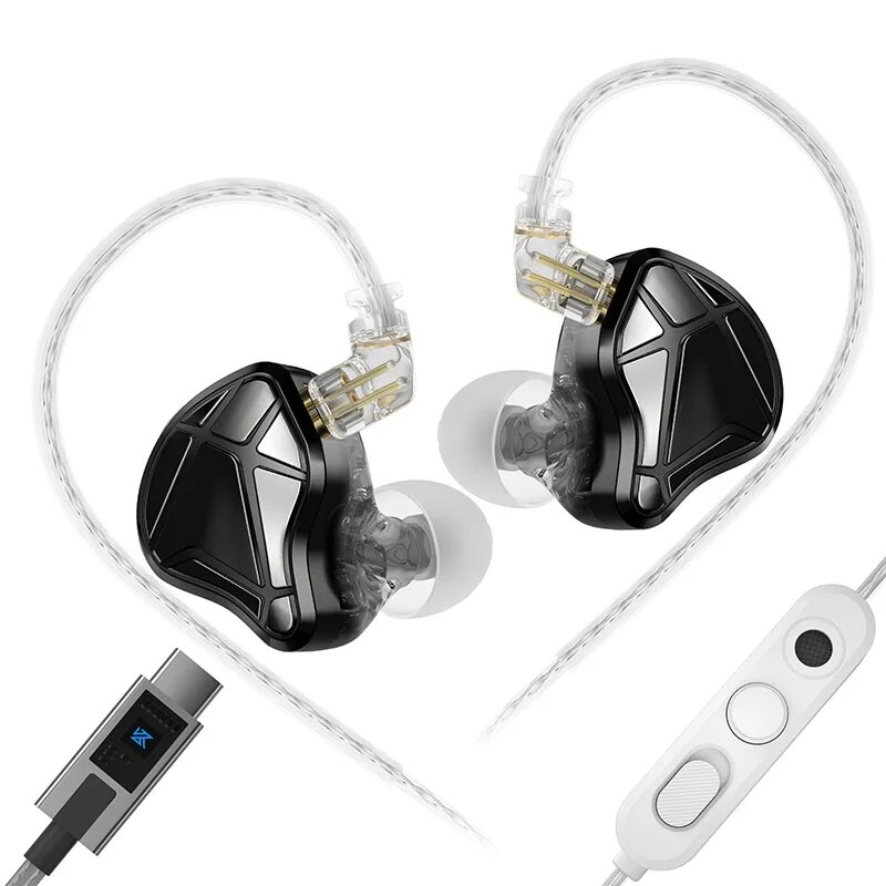 KZ Axas проводные игровые наушники Black Type-c mic