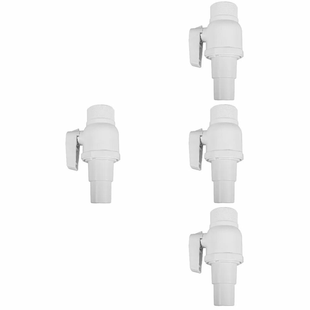 Комплект из 4 двухходовых шаровых кранов из пвх для фильтра и скиммера бассейна