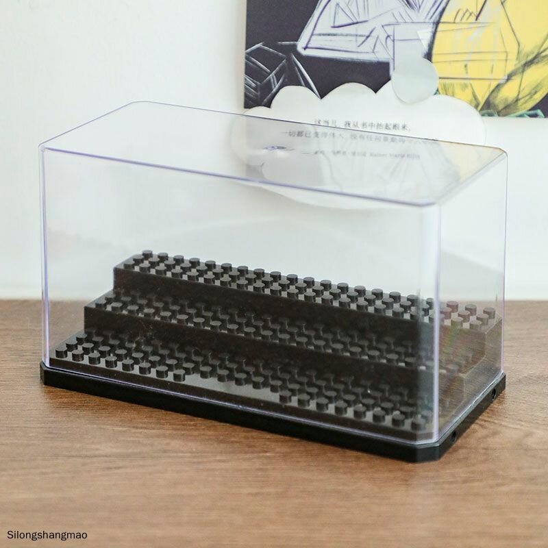 Витрина для минифигурок. Контейнер для игрушек Лего. Витрина-бокс для хранения лего человечков. Коробка для хранения Lego фигурок. Органайзер для конструктора. Черный 1 шт