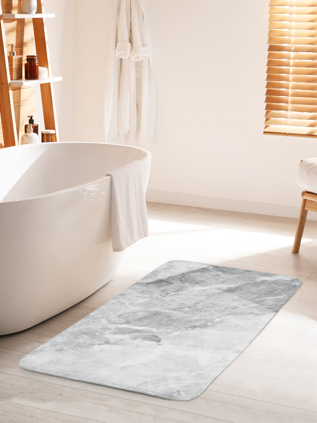 Коврик для ванной комнаты и туалета противоскользящий "Мраморный узор" 60х100 см, JoyArty