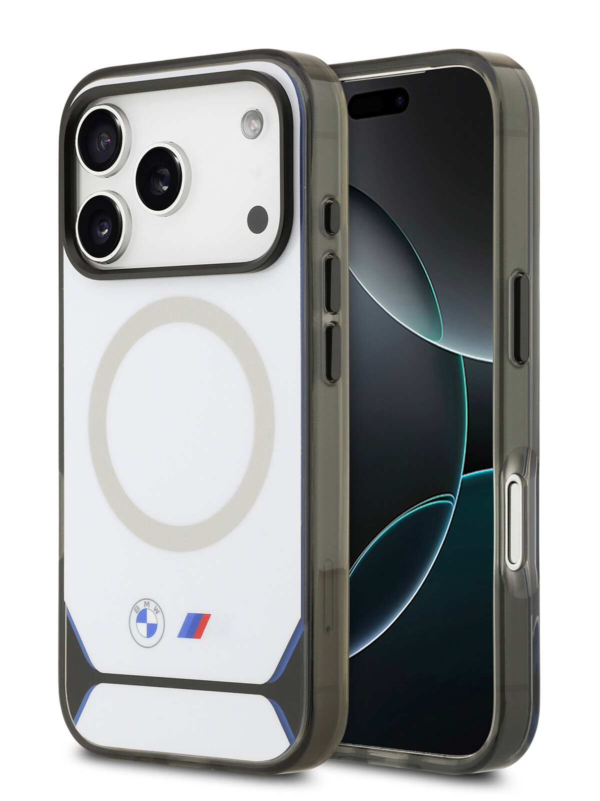 Чехол BMW на iPhone 17 Pro Max, с магнитами MagSafe, с принтом IML Design, белый