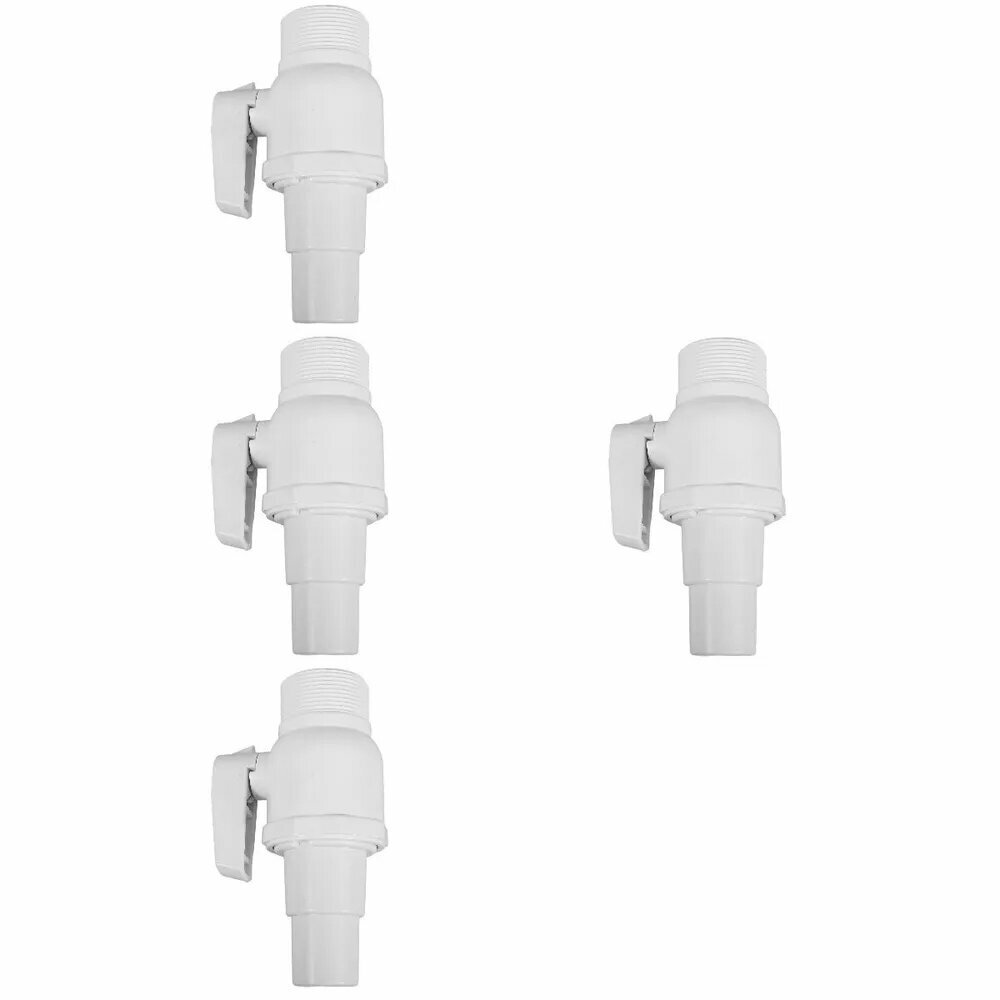 Шаровой клапан белого цвета из пвх для фильтра и скиммера бассейна, набор 4 шт