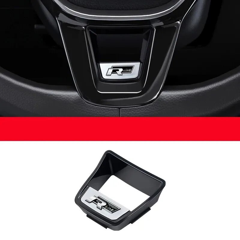 Эмблема-наклейка R-Line R Logo на руль Volkswagen для GTI, Polo, Golf MK8, Passat, Magotan, Tiguan, Jetta Автоаксессуары