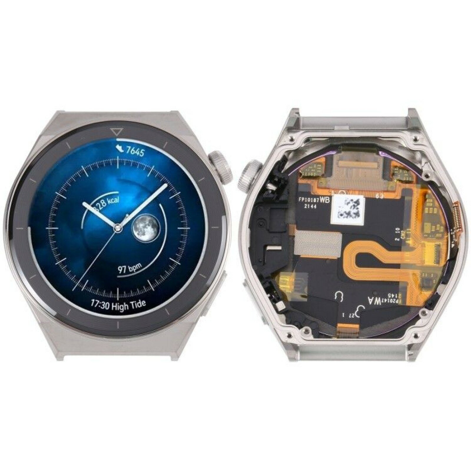 Дисплей MyPads с тачскрином для HUAWEI Watch GT 3 Pro 46mm с водонепроницаемостью 100% и серебристой рамкой