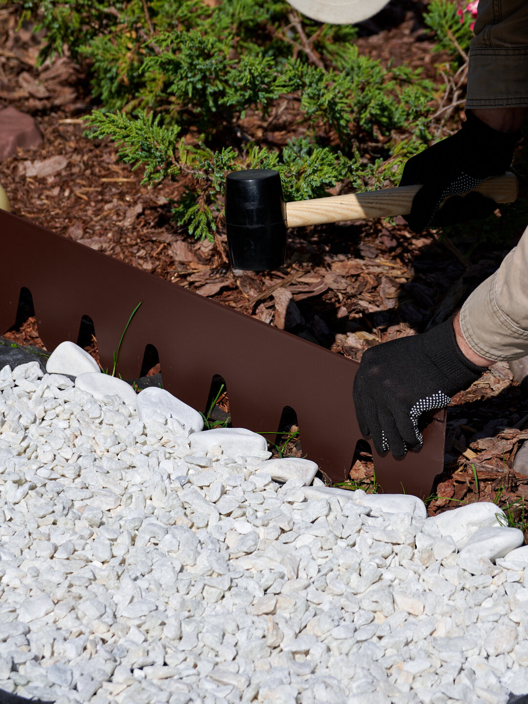 Металлический садовый бордюр Коричневый