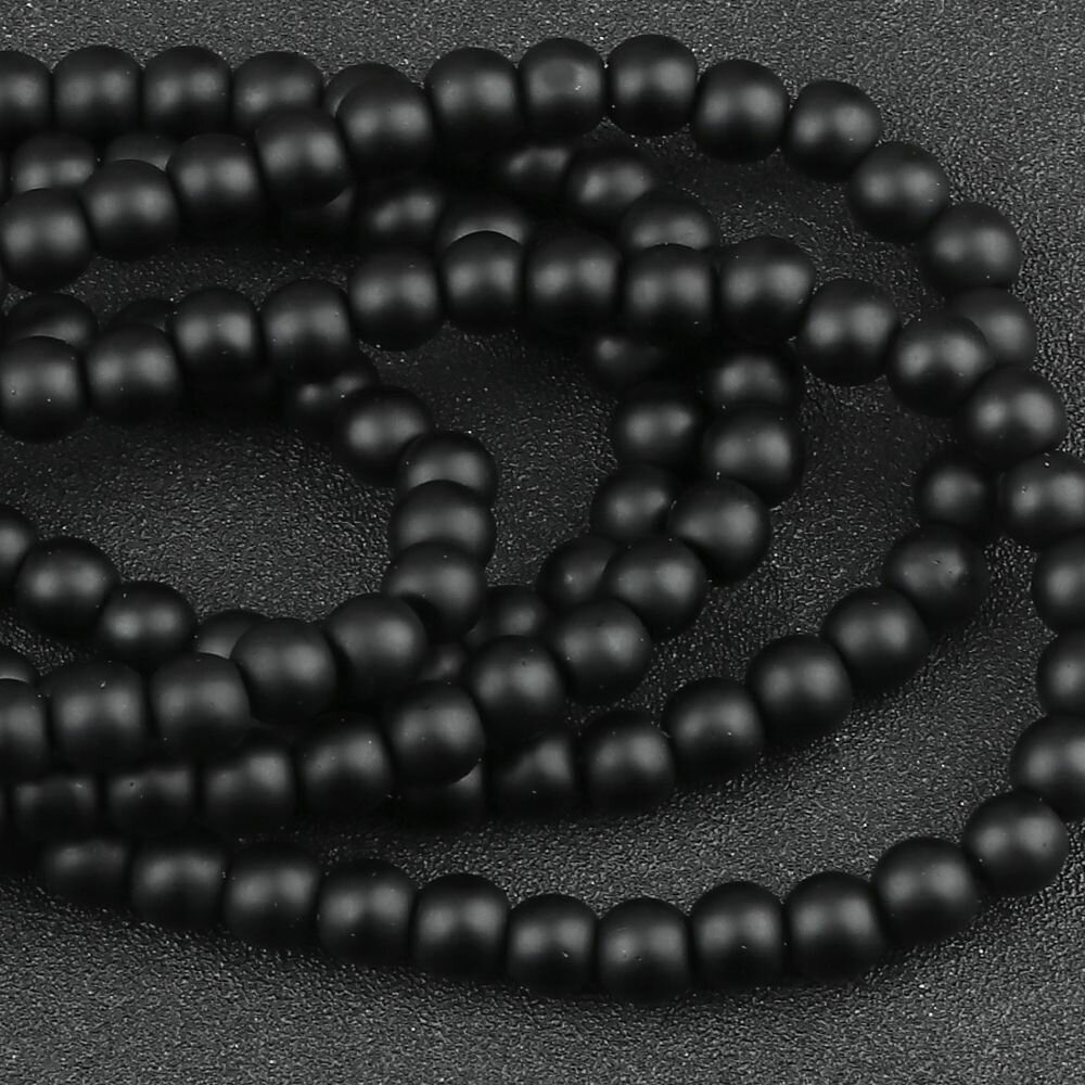 Бусины из натуральных камней, Агат черный матовый 6 мм, около 100 шт, для браслетов, бус, украшений