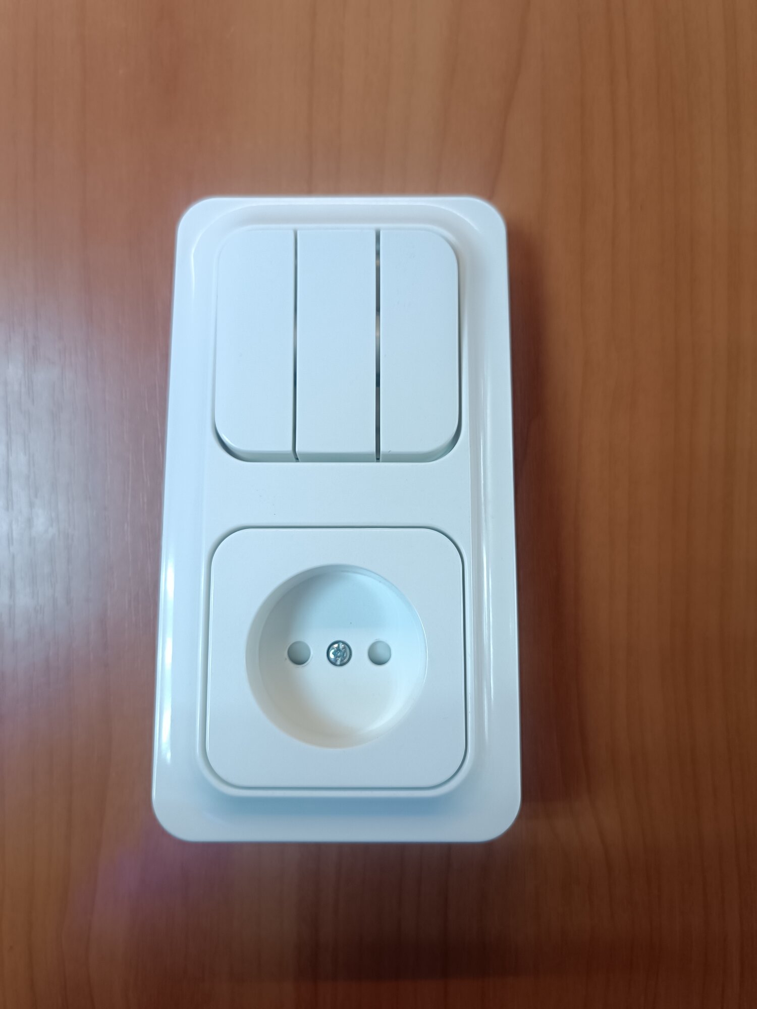 Блок туалет ванна ккхня. 3 клавиши + розетка цвет белый Eljo Швеция