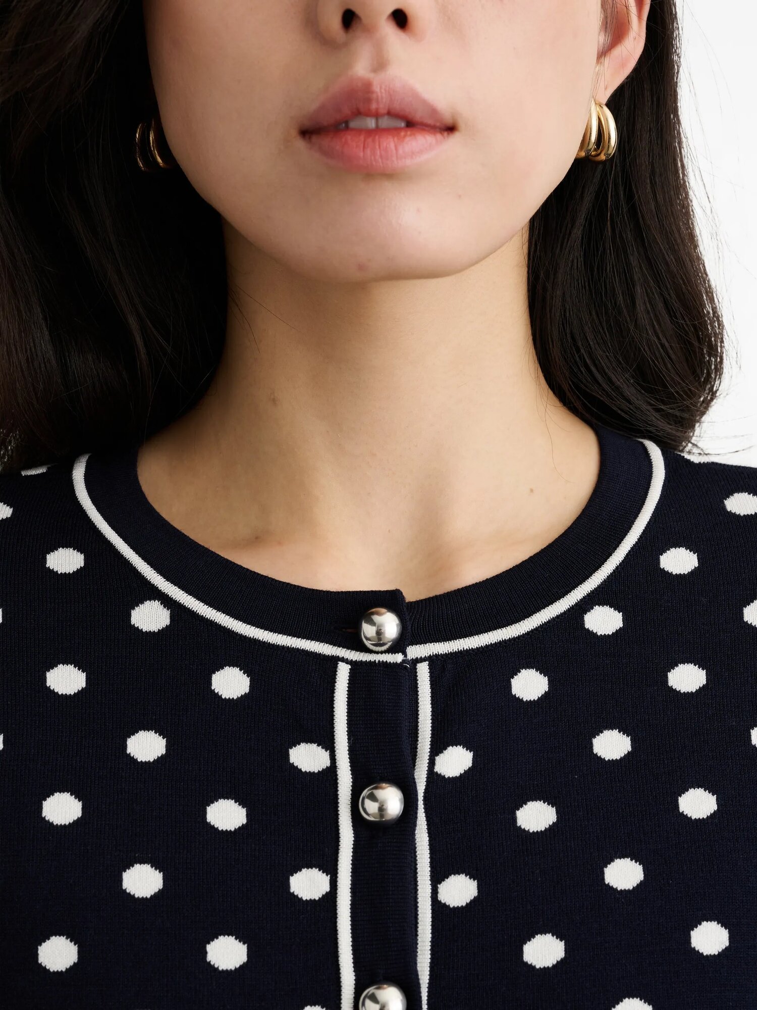 Кардиган TOCCIN Xandra polka-dot cardigan, размер L, синий — фото 1