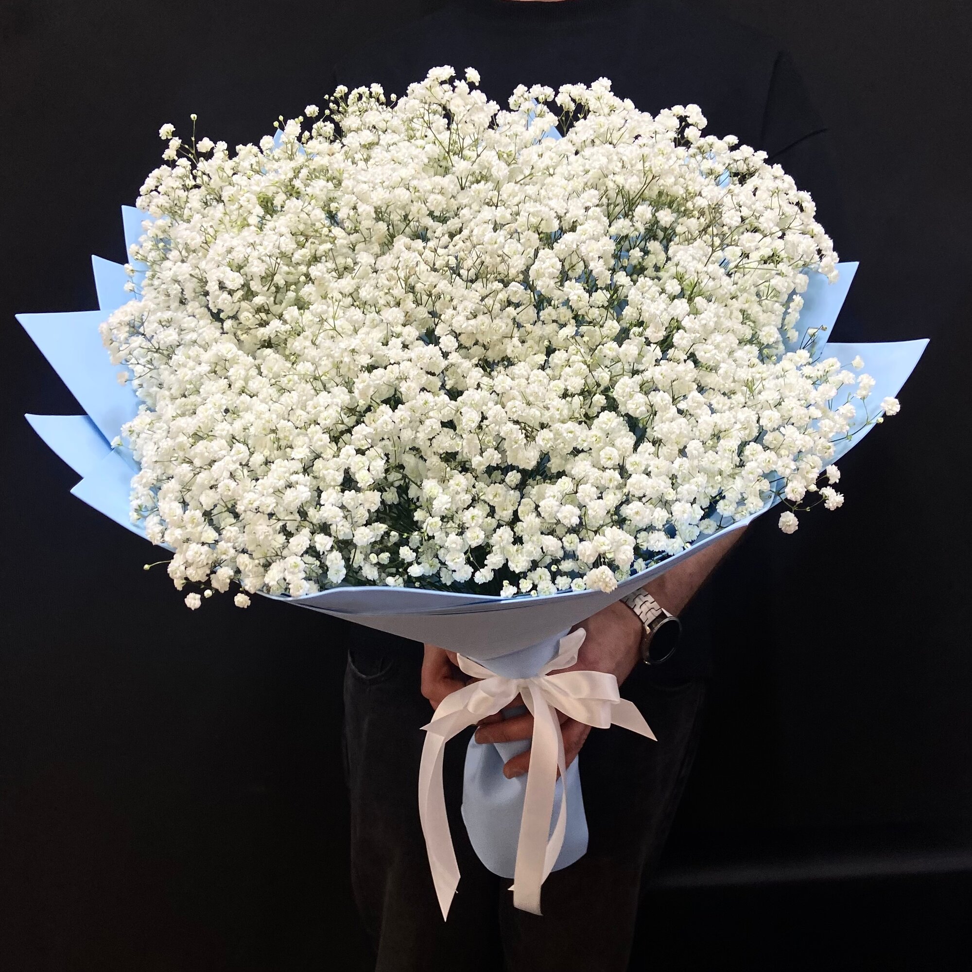 25 гипсофил / Букет из 25 белых гипсофил в авторской упаковке