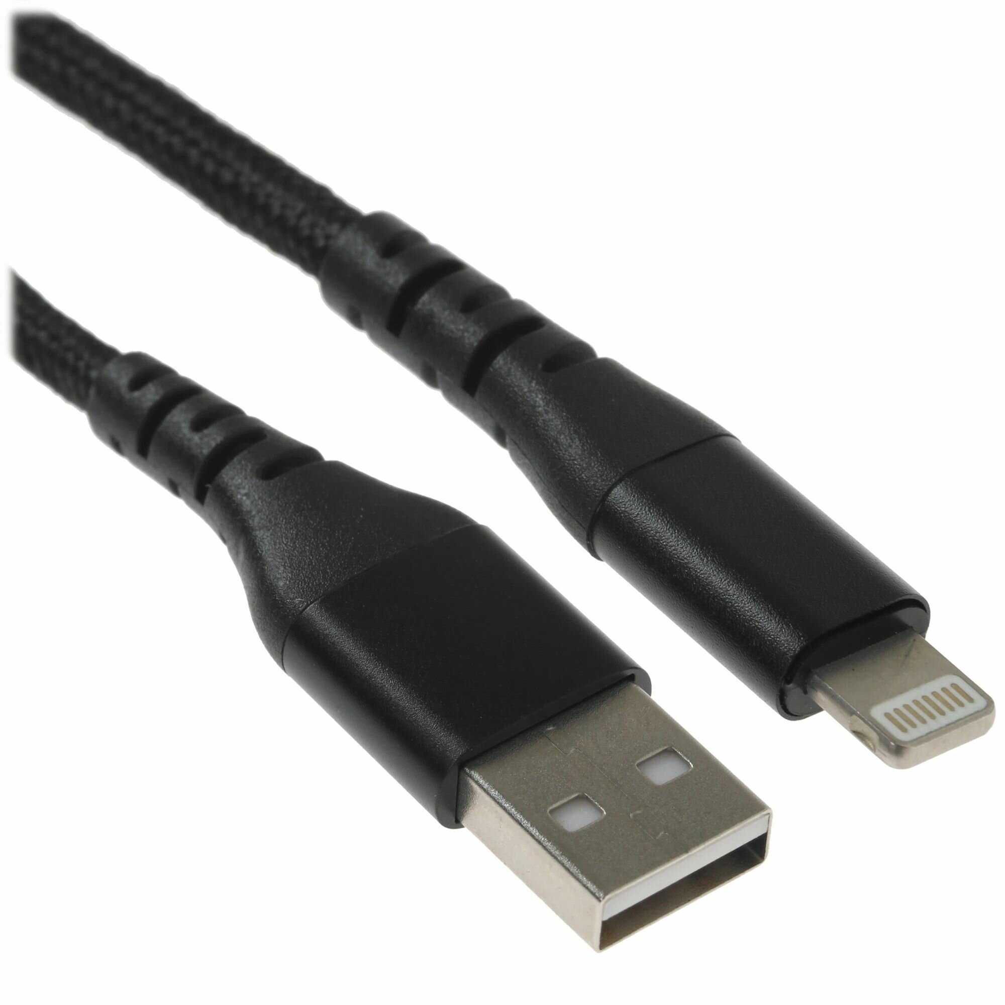 Кабель круглый DEXP Lightning 8-pin - USB 2.0 Type-A черный 1 м