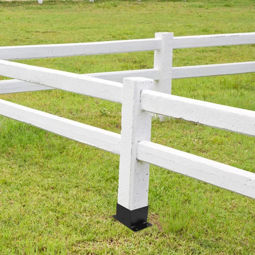 Защитное основание из железа для уличного забора, чёрное, для монтажа столбов