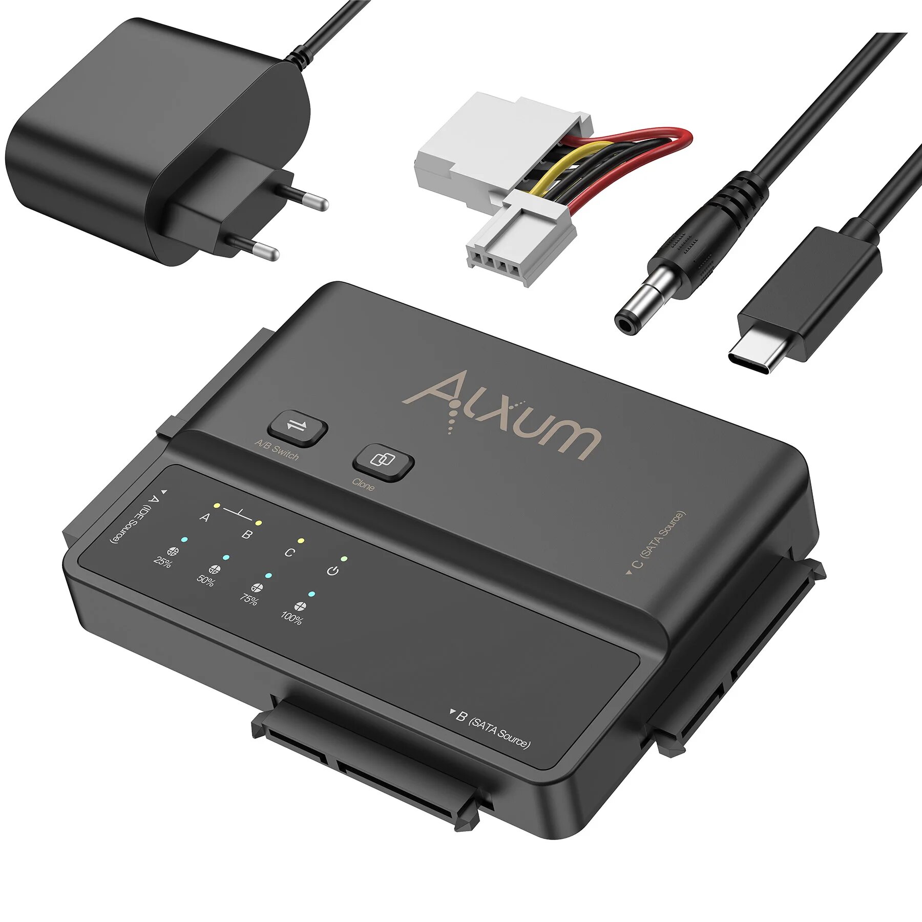 USB-C адаптер для двух жестких дисков SATA/IDE