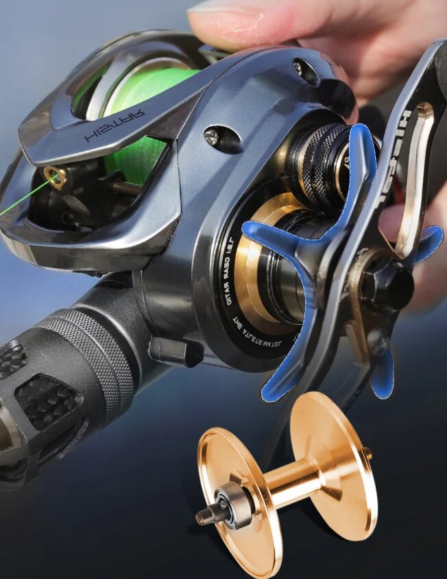 HISTAR Aurora Леворучная мультипликаторная катушка Reel N deep spool
