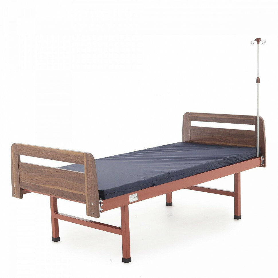 Кровать для лежачих больных с матрасом MED-MOS Е-18 ЛДСП (коричневый)