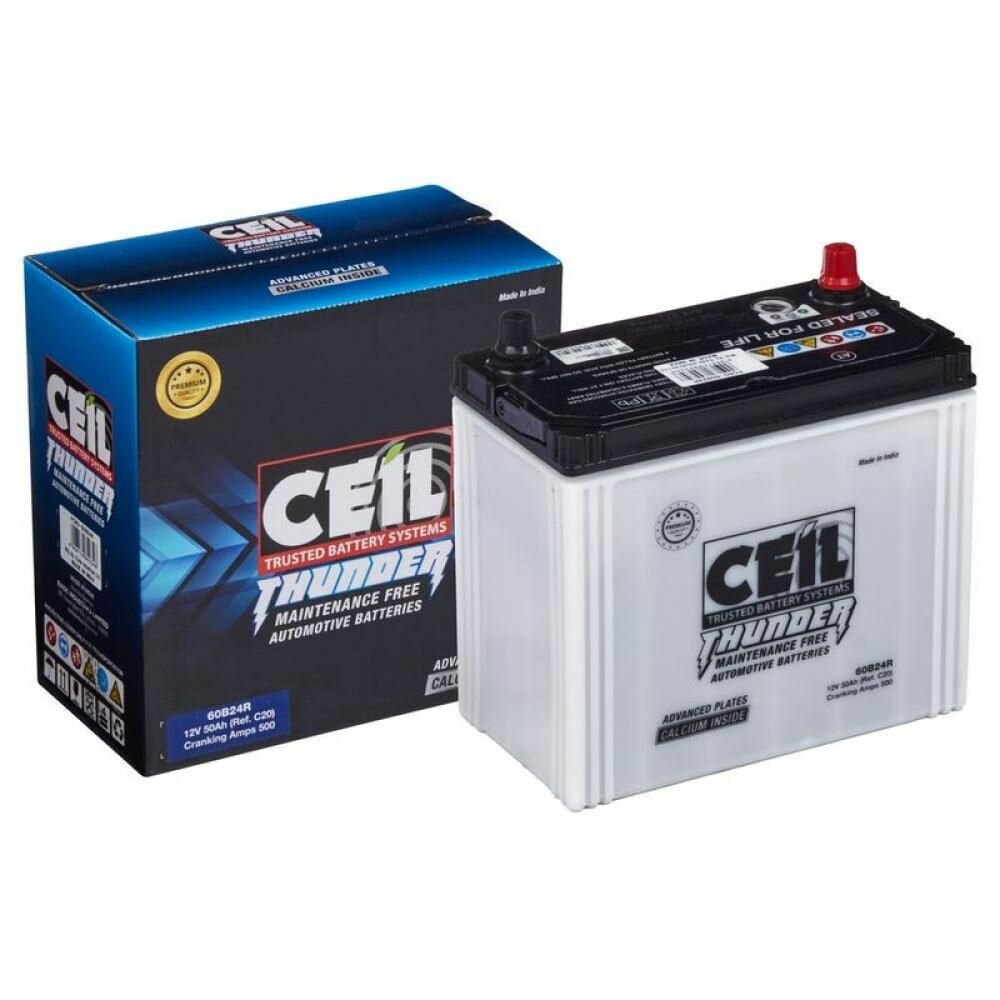 Аккумулятор автомобильный EXIDE CEIL JIS 60B24R 50 А. ч 500А (230х129х225)
