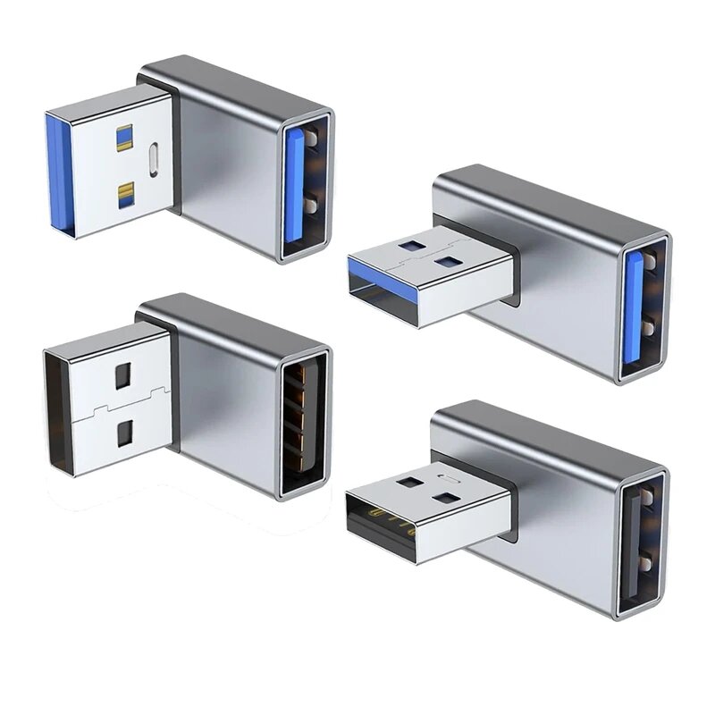 Адаптер USB 3.0 угол вверх и вниз, левый и правый угол USB A «папа-мама», 4 шт